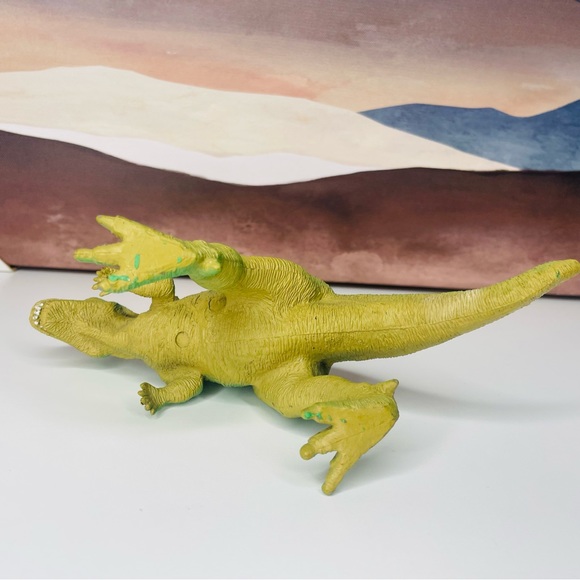 Accents | Vintage Retro Allosaurus Green Dinosaur Rubberplastic Figure ...